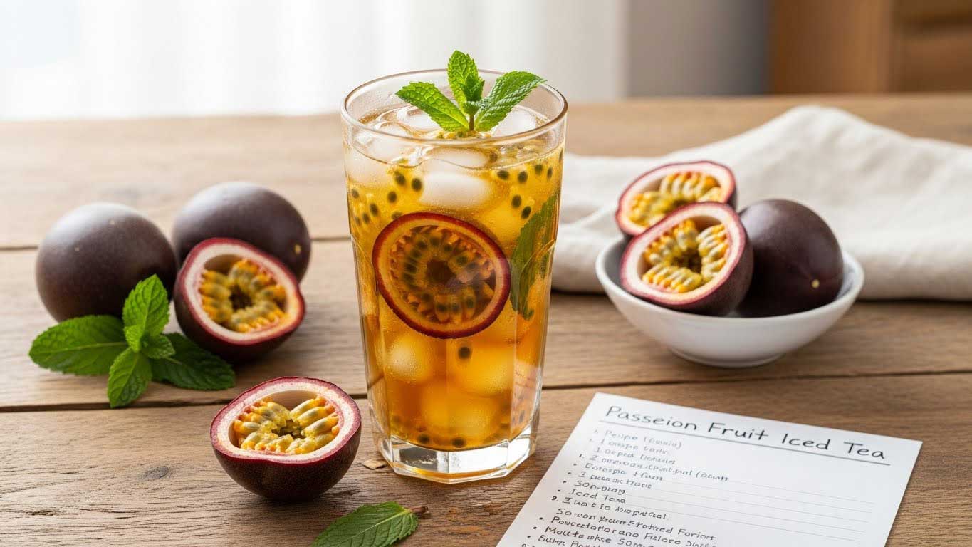 Passion Fruit Iced Tea Recipe - PF Passion Fruit - Fresh Passion Fruit